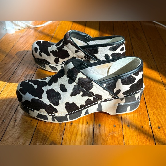 Dansko | Shoes | Dansko Cow Print Leather Hide Clogs 36 | Poshmark